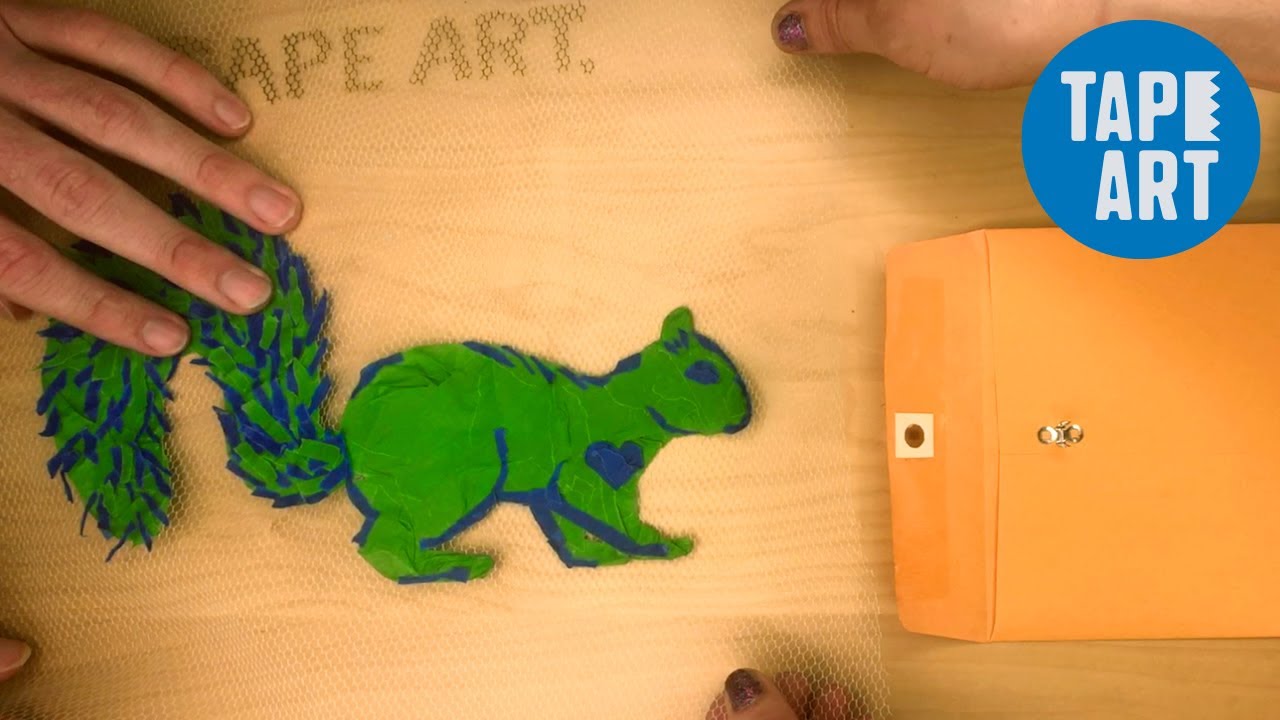 Tape Art Squirrel in the Mail - YouTube