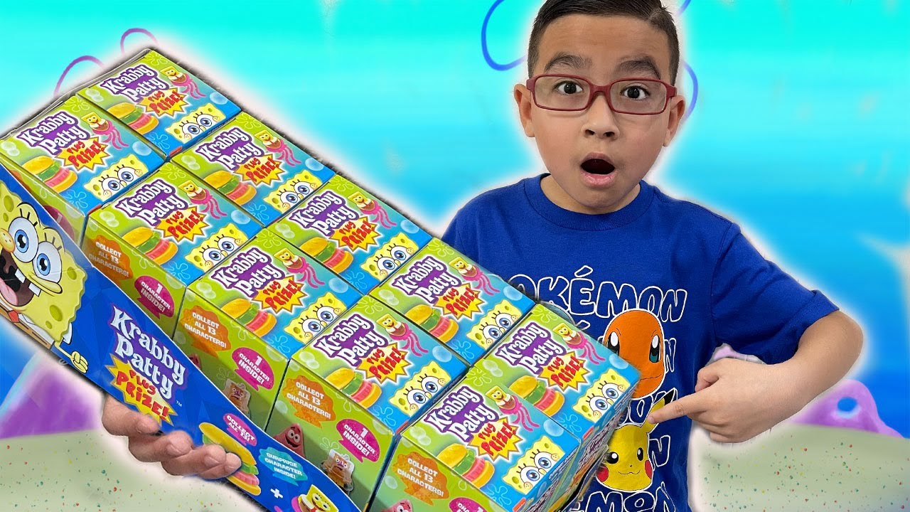 Unboxing 10 Krabby Patty Plus Prize! (Super Rare Golden SpongeBob ...