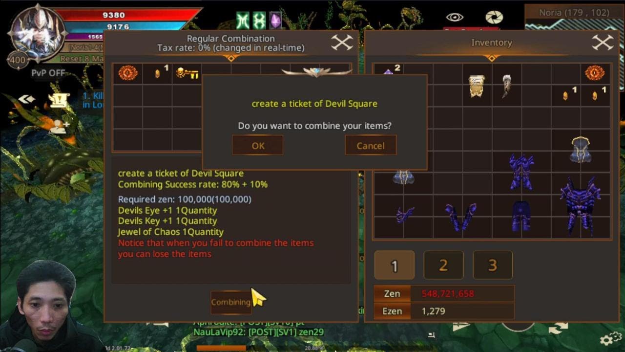 Blood Castle and Devil Square Ticket Crafting Era of Lorencia - YouTube