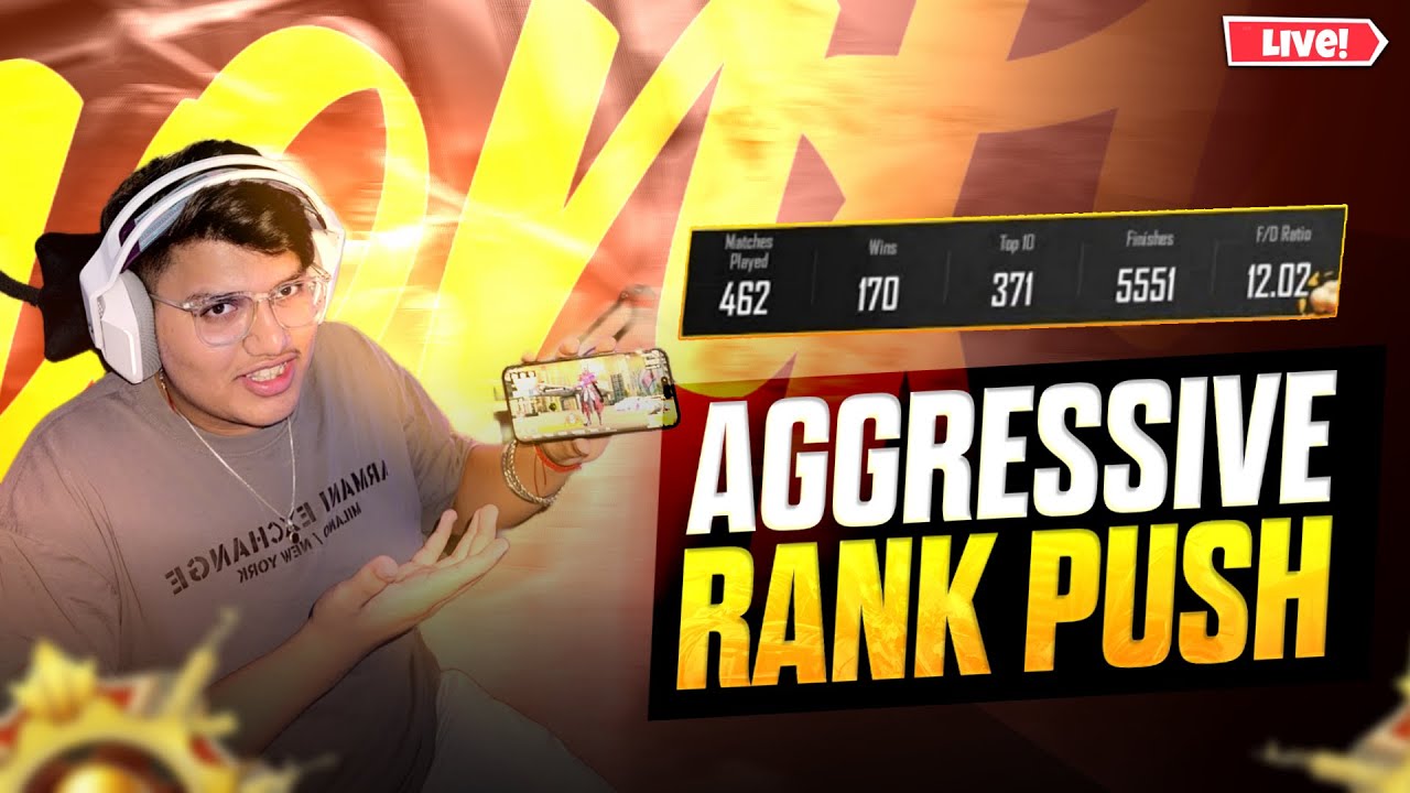 AGGRESSIVE RANK PUSH IN BGMI||PYTHON IS LIVE||BOOM BAAM KARNA HAI AJJ ...