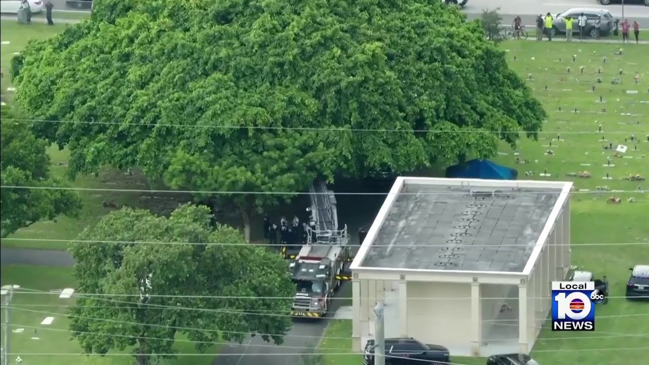 Dania Beach cemetery standoff lasts several hours after suspect climbed ...