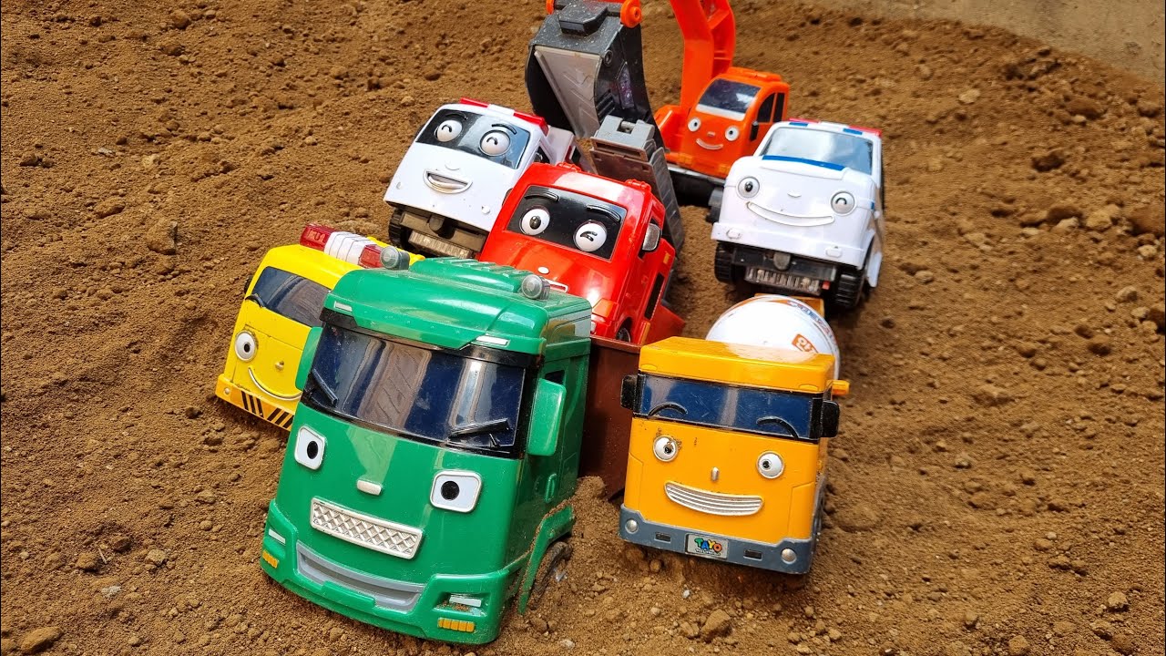 Drama Bus Tayo Bahasa Indonesia Terkubur, Kereta Api, Truk Kontener ...