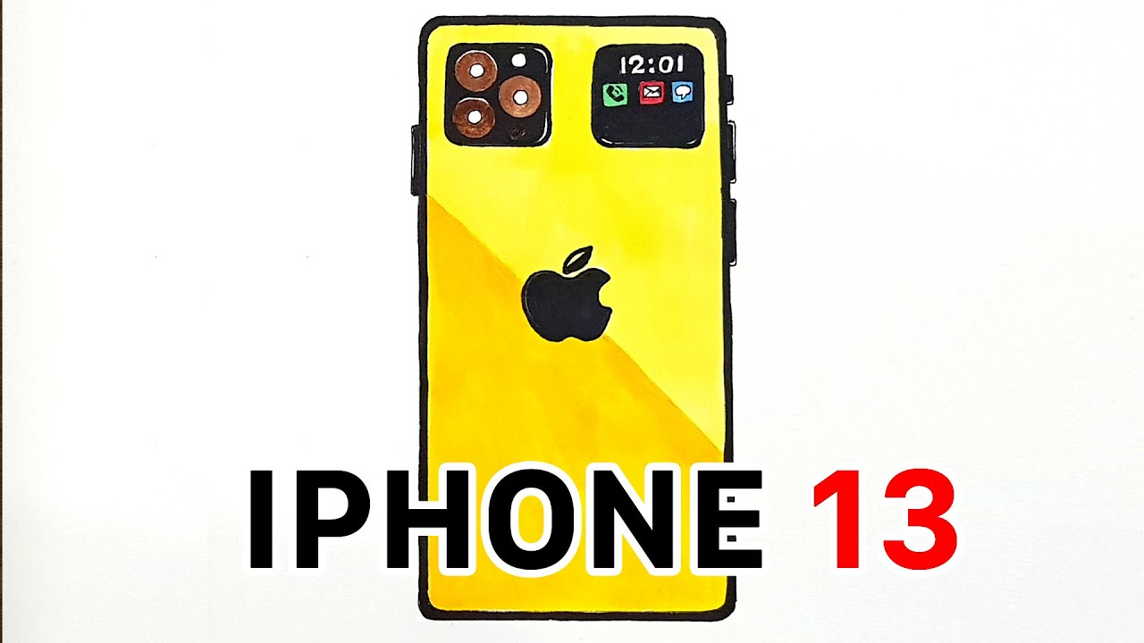 How to draw iphone 13 - YouTube