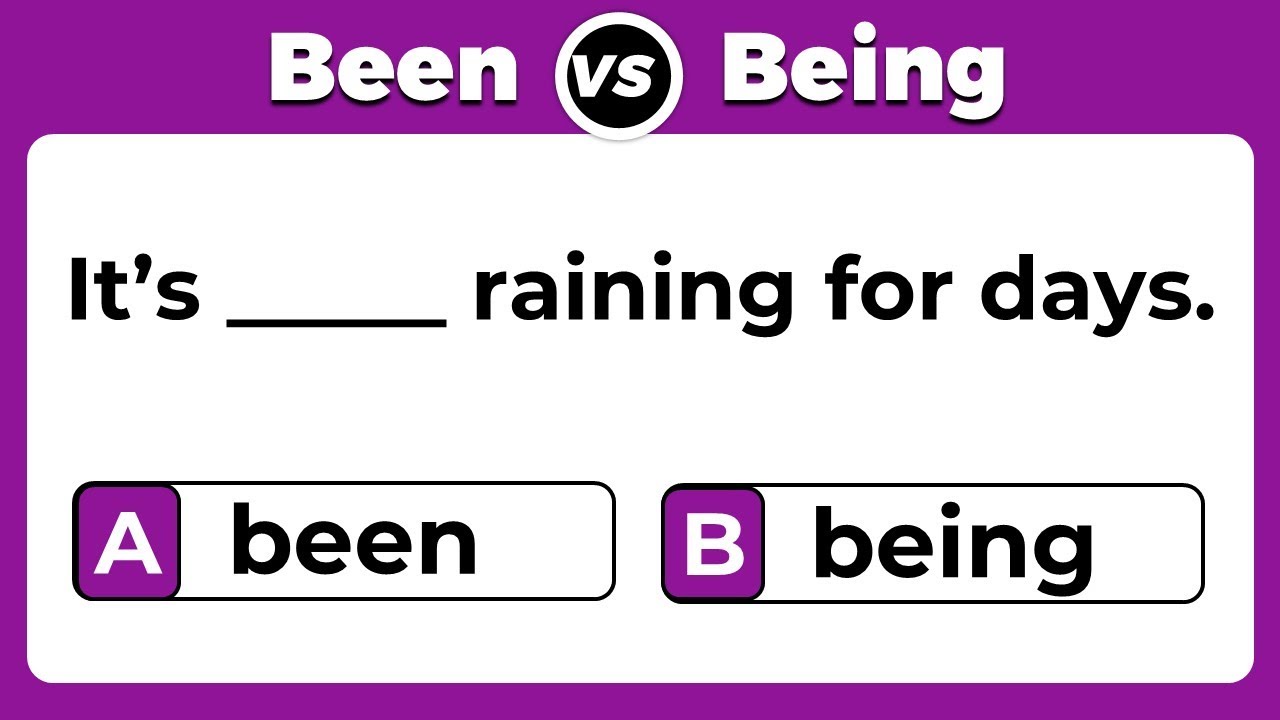 ENGLISH GRAMMAR TEST: BEEN vs BEING | CAN YOU SCORE 10/10? #challenge 1 ...