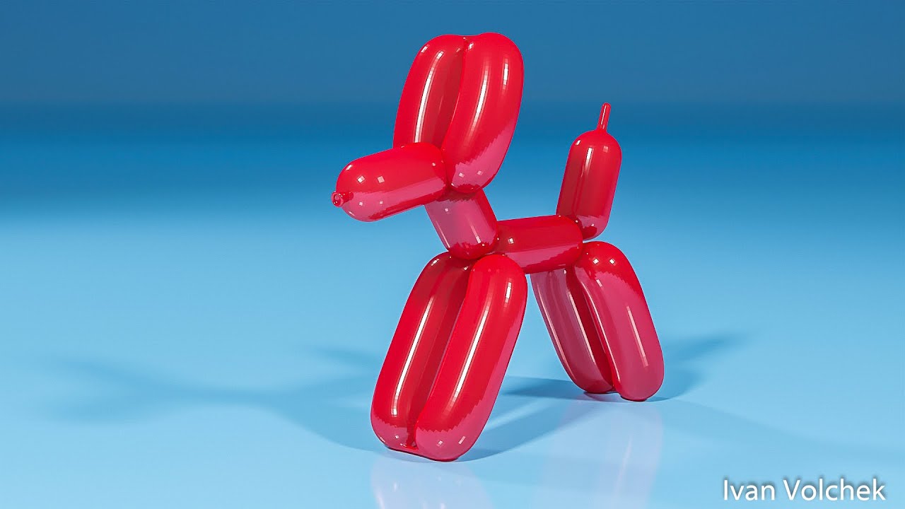 I created the Balloon Dog from the video tutorial in Blender. - YouTube