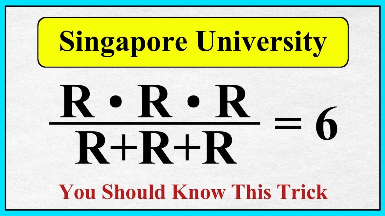 Singapore University Math Problem Solved | Exponential Math Expressions ...