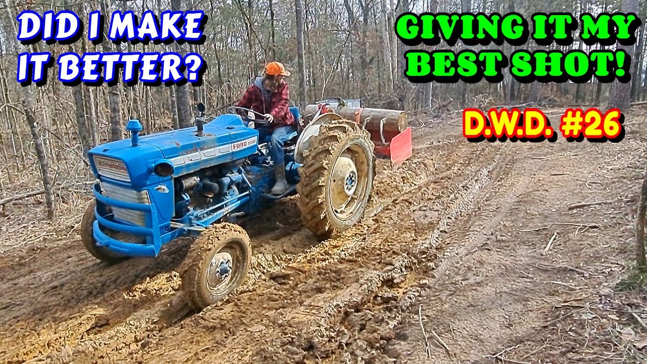 TRACTOR DESTROYS ROAD | tractor work couple builds tiny house ...