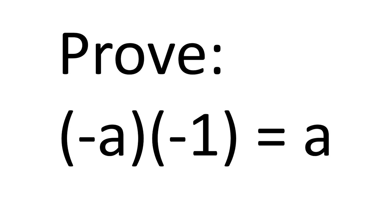 Proof of two negative numbers multiplied together giving a positive ...