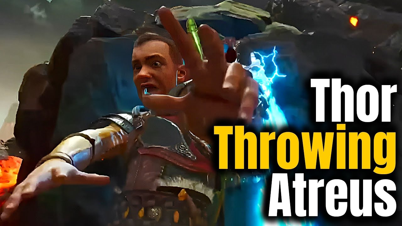 THOR THROWING ATREUS 3 TIMES in the AIR in God of War Ragnarok - YouTube