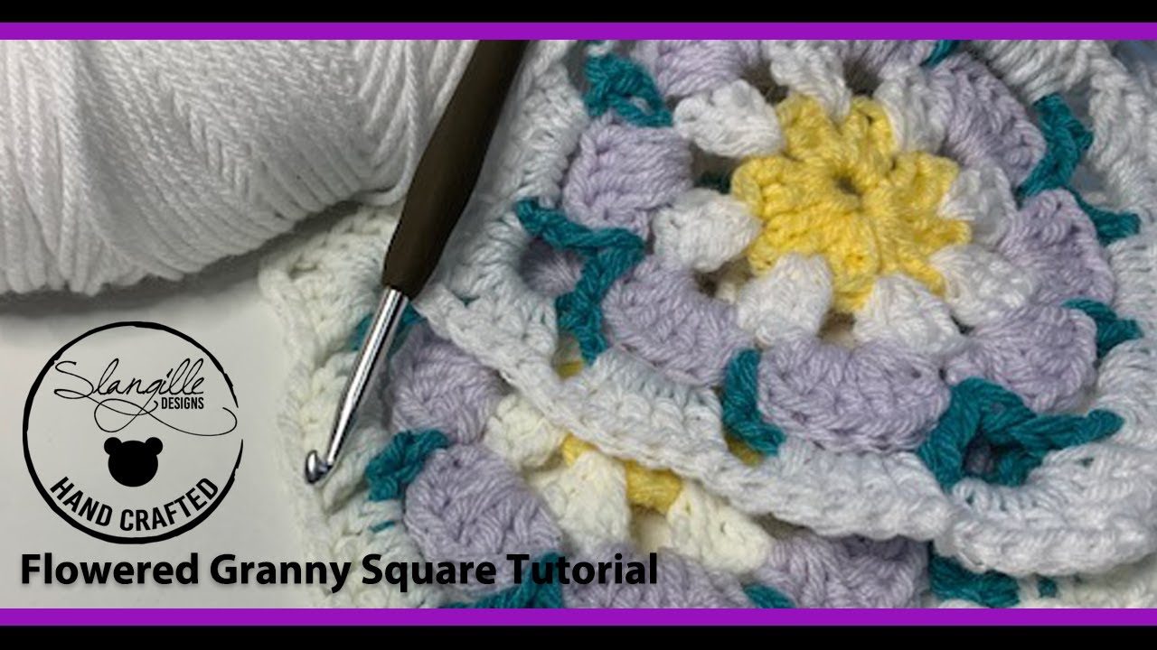 Flowered Granny Square Tutorial - YouTube
