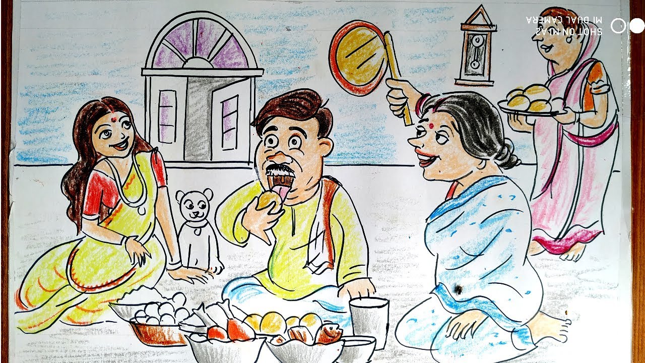 jamai sasthi special drawing,how to draw indian festival jamai sasthi ...