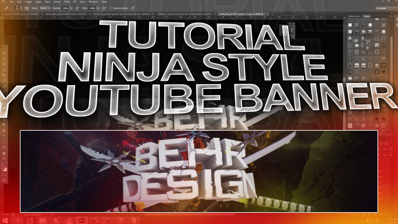 Tutorial: Ninja Style YouTube Banner (3D) - Behr - YouTube