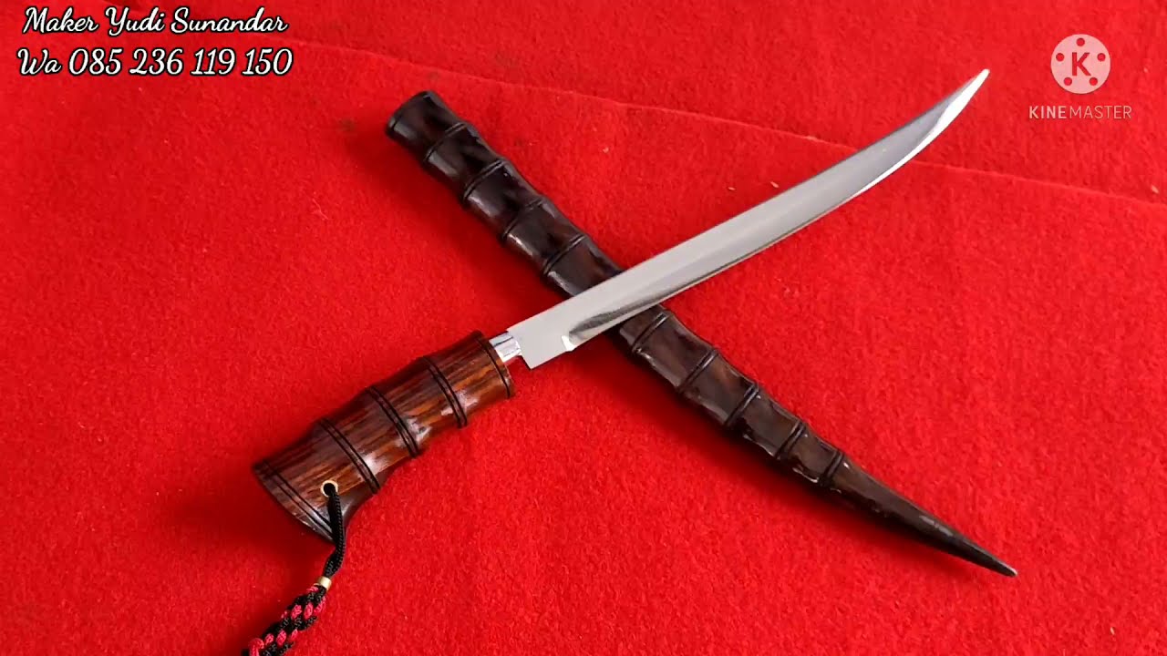PEDANG Runcing Mini Motif Bambu Bilah 30 cm - YouTube