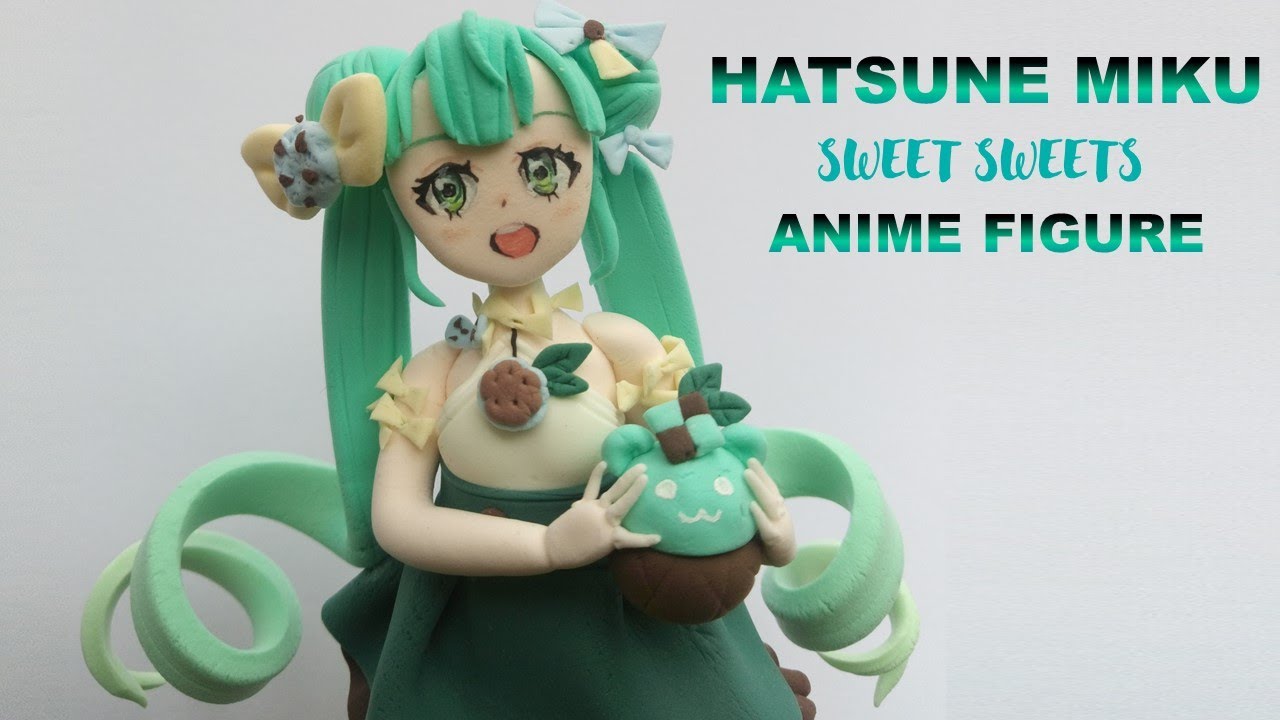 How to make Hatsune Miku sweet sweets clay anime figure - easy clay ...
