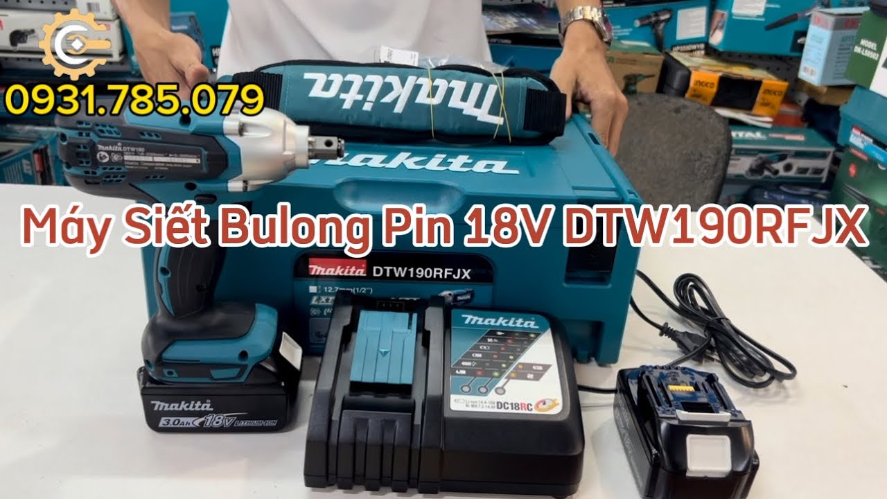 Máy Siết Bulong Pin 18V Makita DTW190RFJX| 18V Cordless Impact Wrench ...