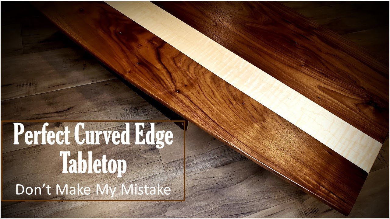 How to Make a Curved Edge Tabletop. Walnut and Maple Tabletop with C ...