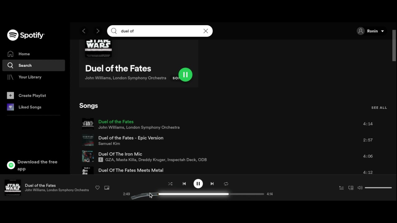 Lightsaber Progress Bar on Spotify! - YouTube
