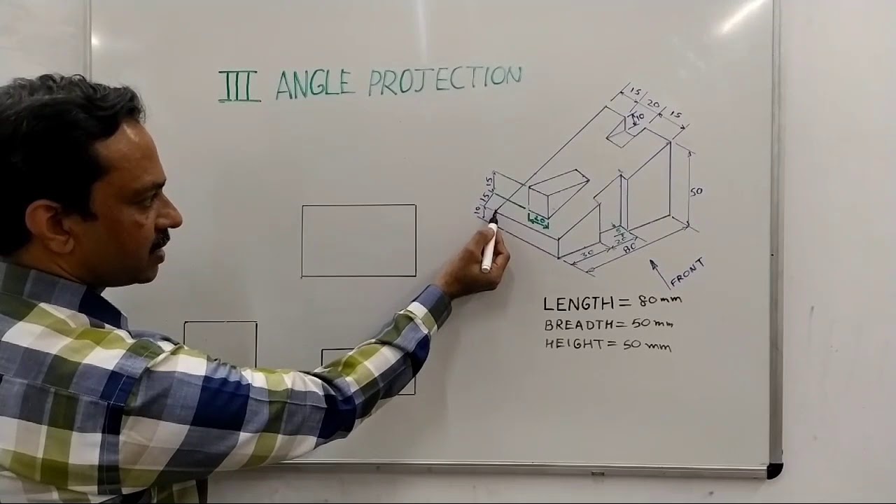 FRONT, SIDE, TOP VIEW OF GIVEN OBJECT IN THIRD ANGLE PROJECTION - YouTube