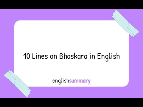 10 Lines on Bhaskara in English - YouTube