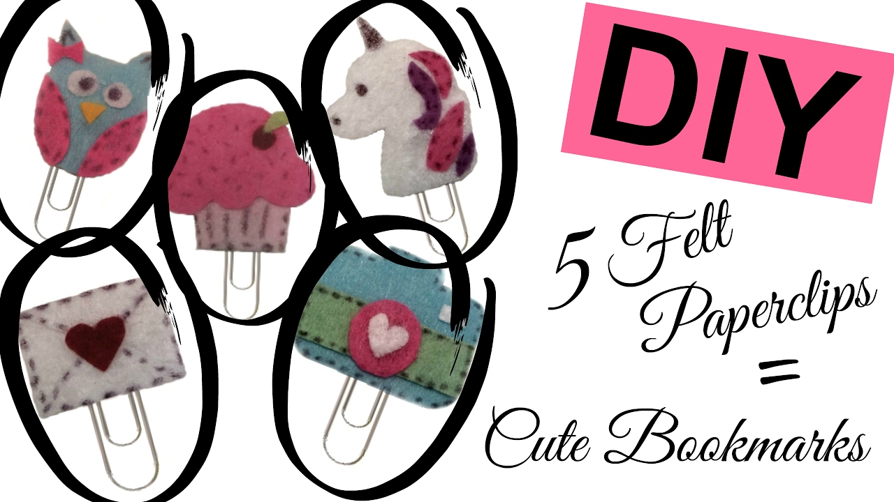 DIY Felt Paper-clip | Bookmark | CUTE - YouTube