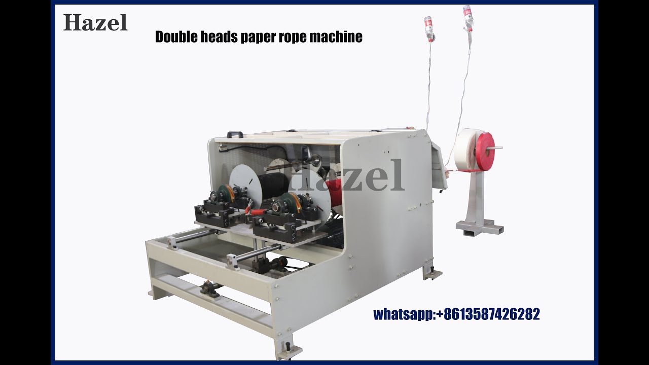 paper rope making machine with double station heads - YouTube