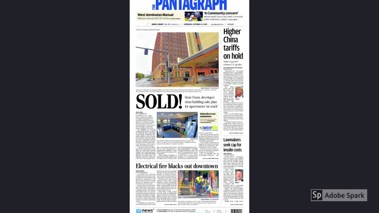 The Pantagraph in 2019: The year in front pages - YouTube
