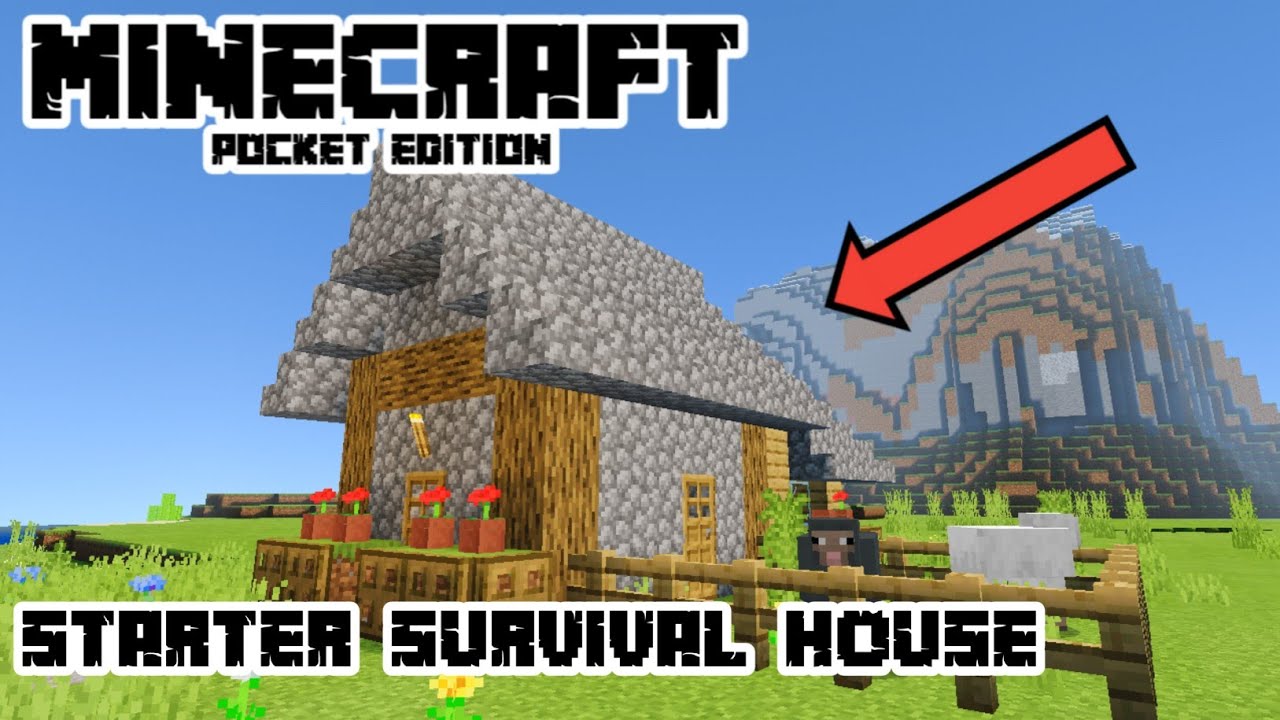 How to BUILD A STARTER SURVIVAL HOUSE IN |MINECRAFT & MINECRAFT PE ...