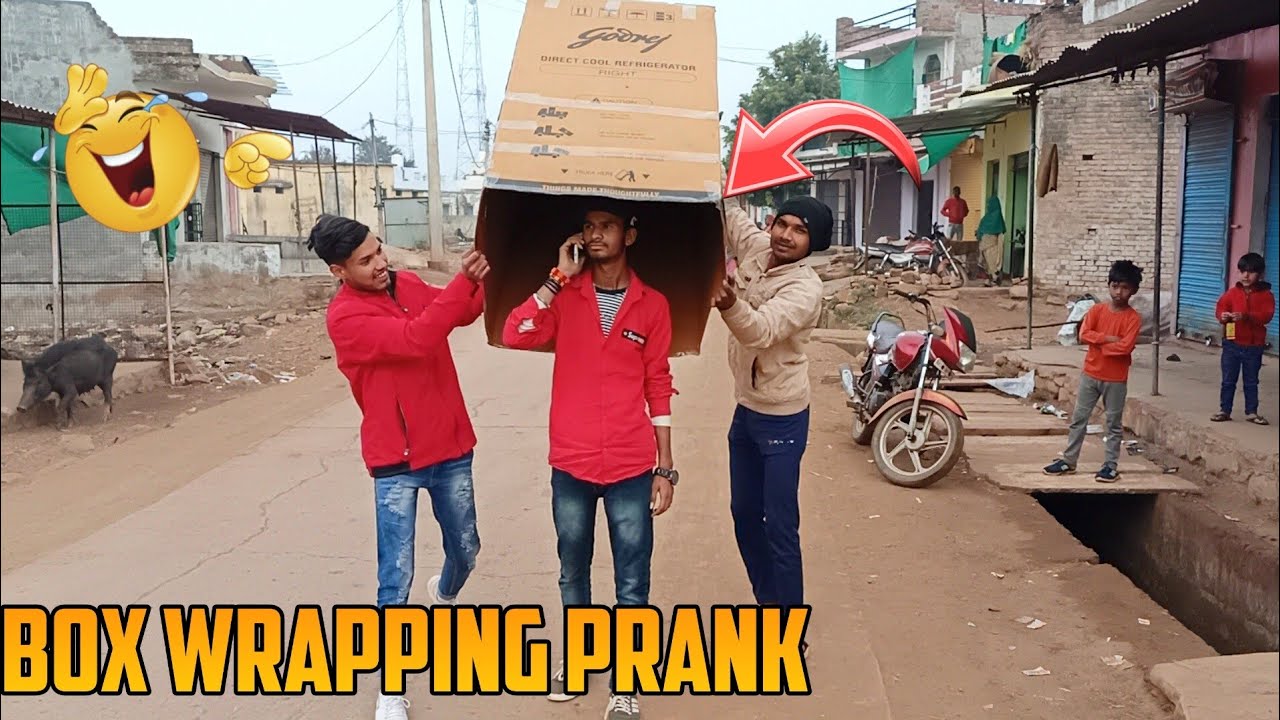 Box wrapping prank on people | Prank in India || - YouTube