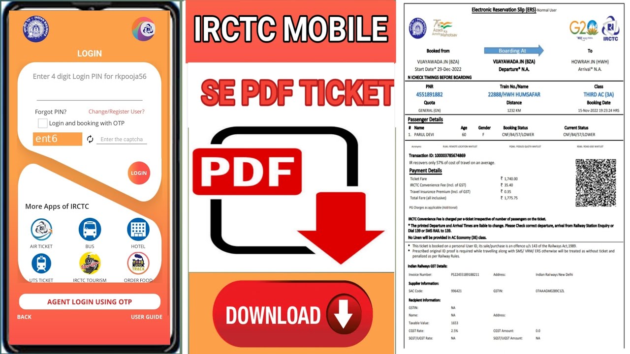 IRCTC Mobile App Se PDF Ticket Kaise Download kare ||How To Download PDF Ticket From IRCTC||# ...