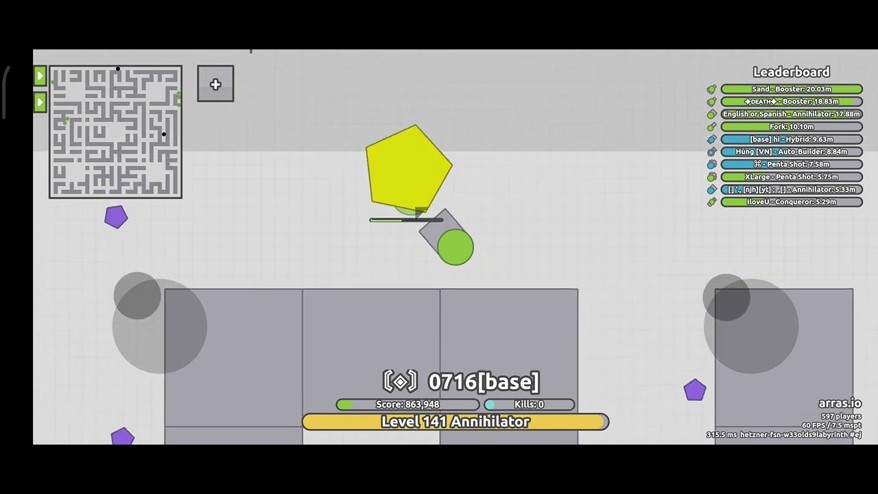 arras.io I kill the rainbow Alpha pentagon - YouTube