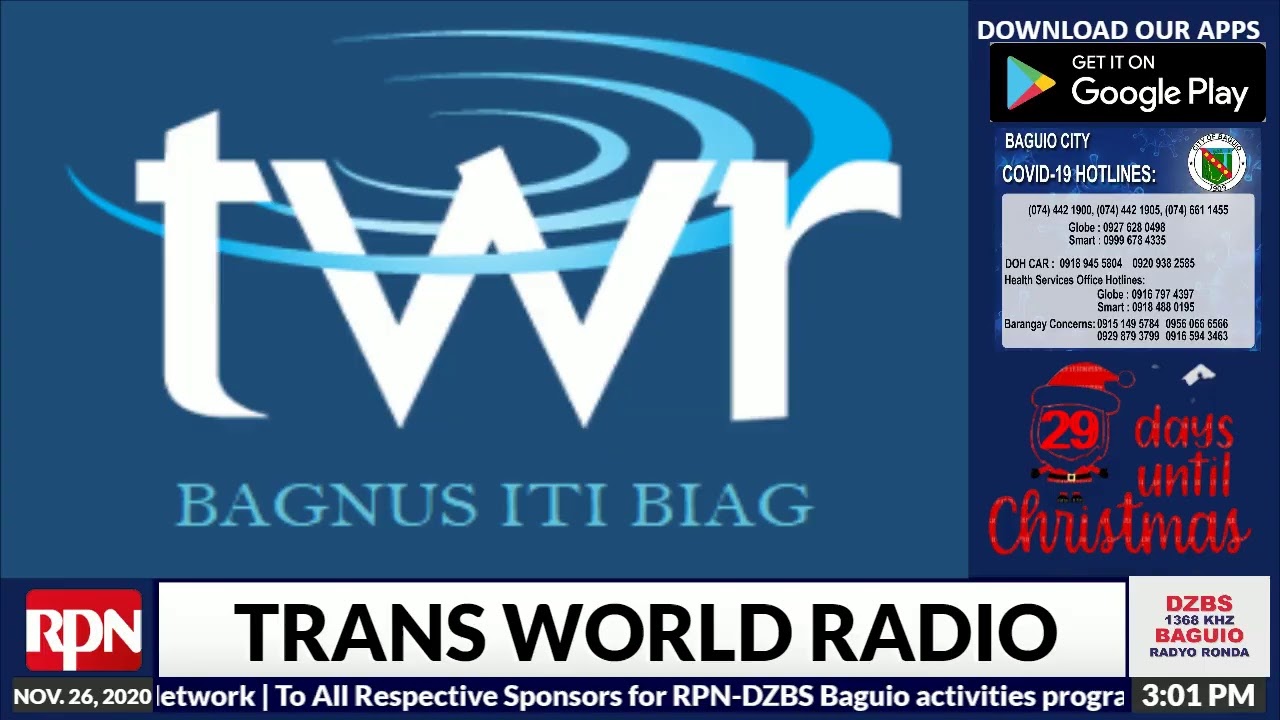 TRANS WORLD RADIO | November 26,2020 - YouTube