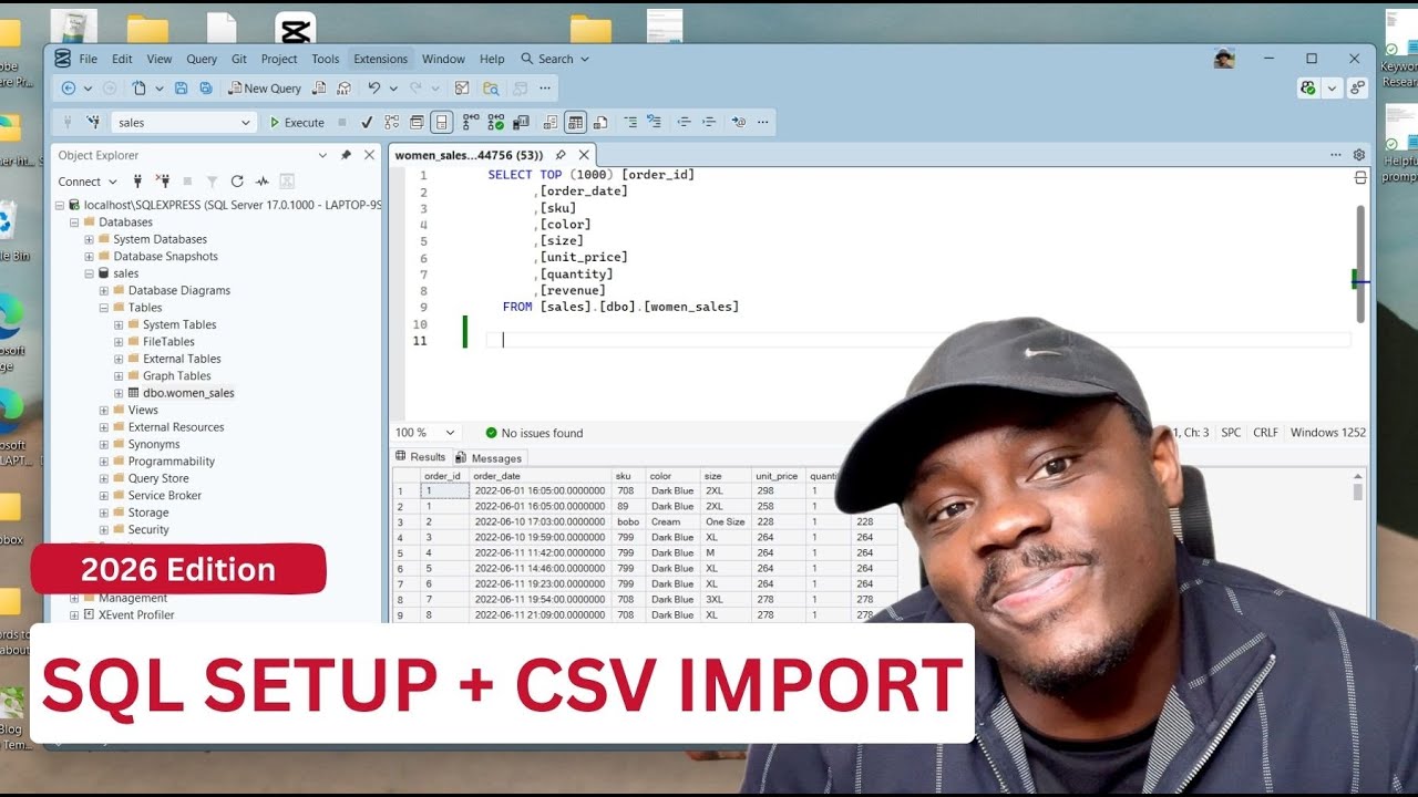 How to Install SQL Server & Import CSV Files for Beginners | Data Issues & Data Cleaning ...