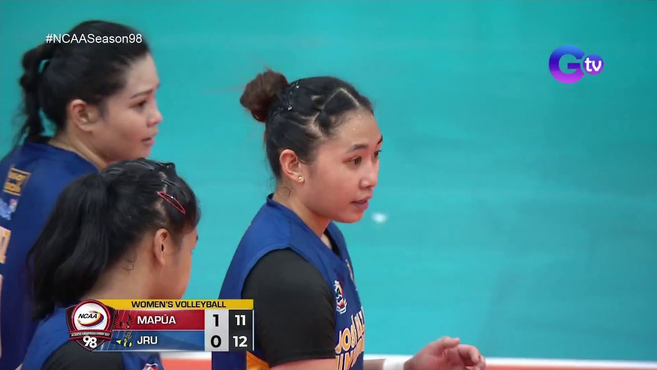 NCAA Season 98 WVB: Riza Rose delivering off JRU's timeout! - YouTube