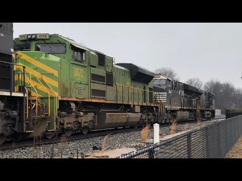 Two intermodal trains by Spartanburg with 8102 leading,ns 1072 trailing ...