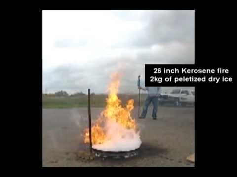 Extenguishing a 26 in kerosene fire using dry ice-lab for FSE 120 Fire Behavior and Comb at EKU