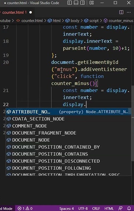 Counter | HTML CSS JavaScript - YouTube
