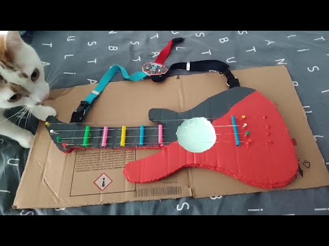 Kartondan Çocuklar İçin Evde Gitar Yap! Making Guitar Out Of Cardboard #trend #diy #youtube