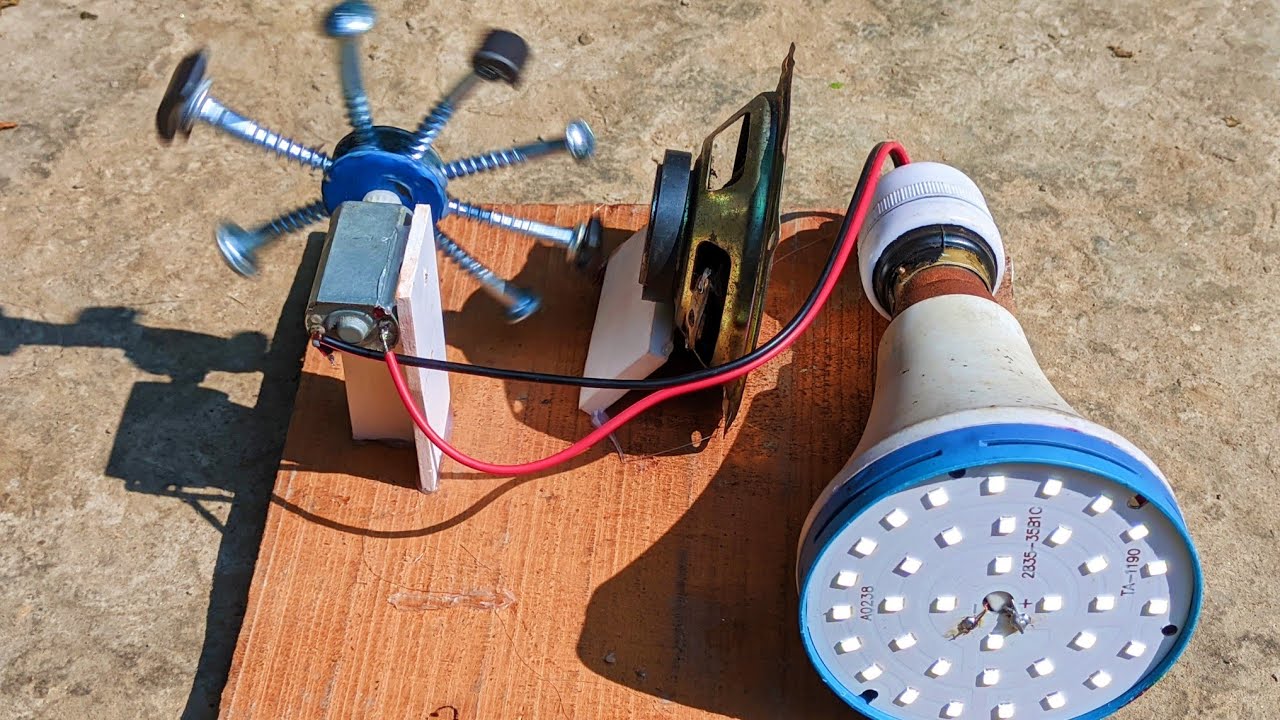 how to make a mini generator using DC motor, - YouTube