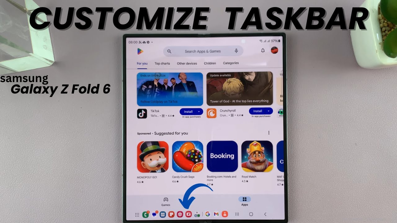 How To Customize Taskbar On Samsung Galaxy Z Fold 6 - YouTube