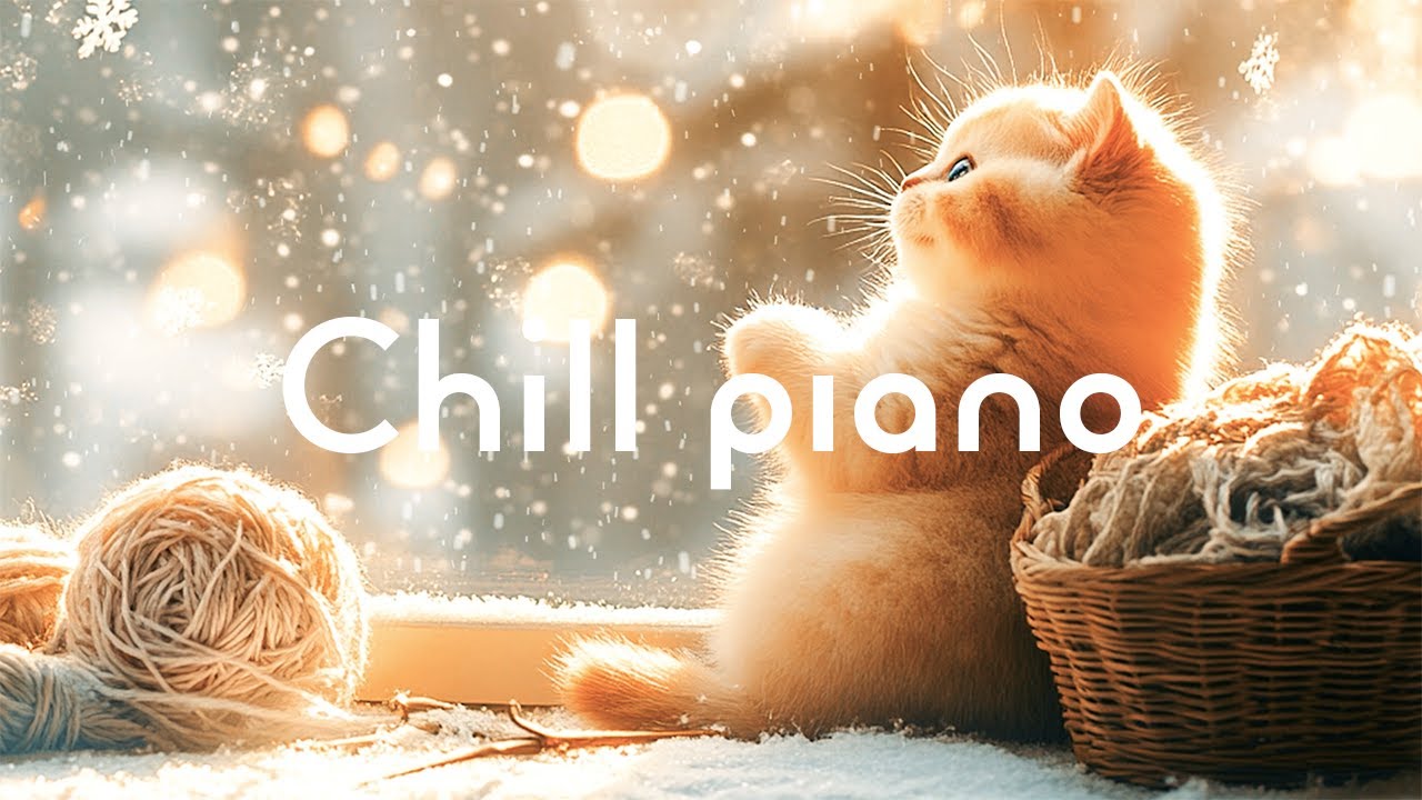 Chill piano🐱🎹【もふもふ】/cute kitten/Relaxing room/calm/winter/music/A Quiet ...