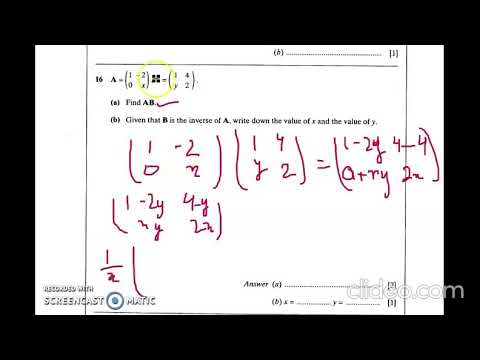 Mathematics | Matrices | O level | IGCSE | GCSE | Syllabus D | Past ...