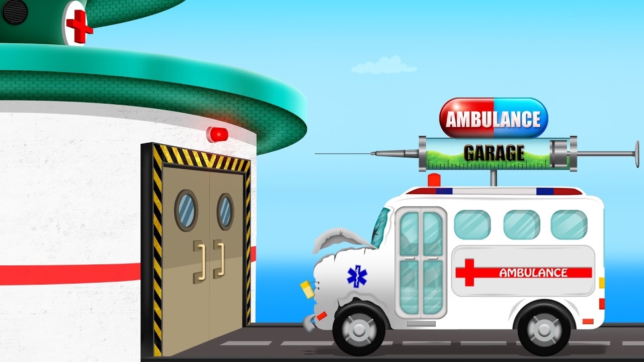 ambulance car garage | kids cartoon cars | videos for children - YouTube