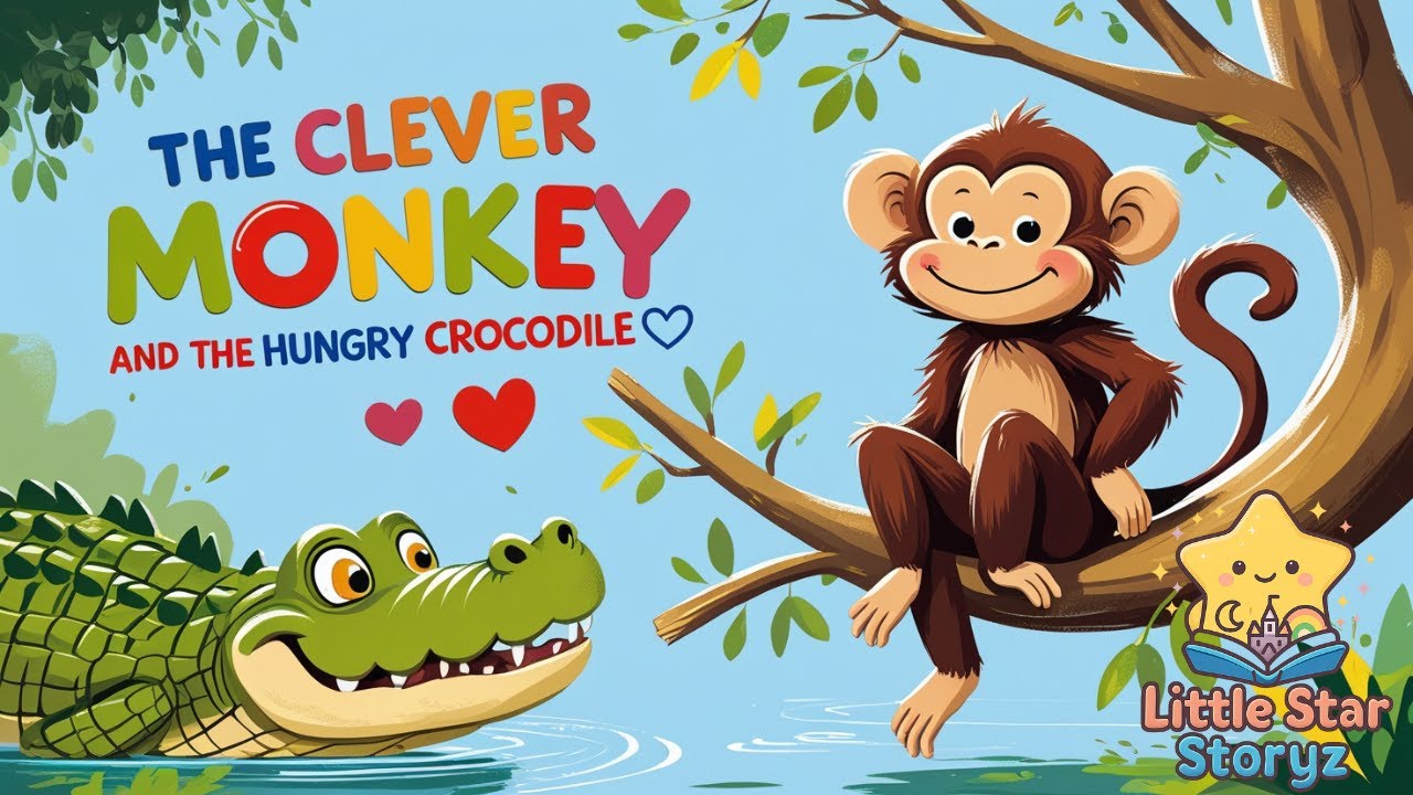 🐵 The Clever Monkey and the Hungry Crocodile 🌊 | Kids Moral Story ...