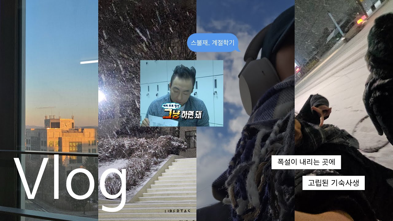Vlog 계절학기 기숙일지 여긴 눈이 밥 먹 듯이 내려 2년만에 돌아온 기숙사 1인실 기숙사는 잘 먹고 잘 움직이기 고려대학교 세종캠퍼스 기숙사