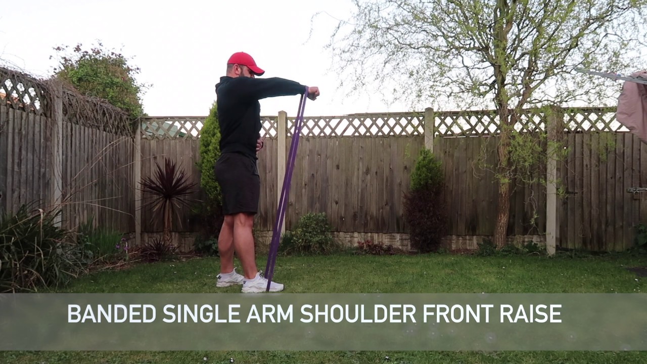 Banded Single Arm Shoulder Front Raise - YouTube