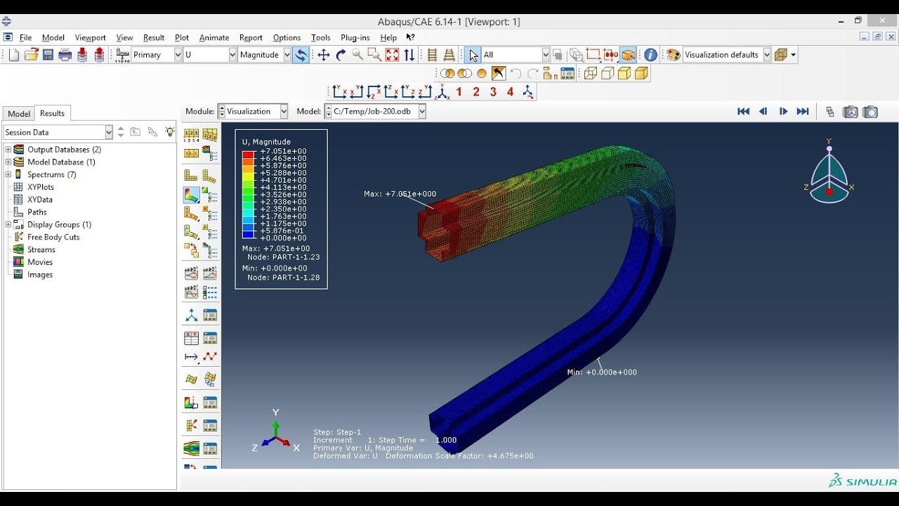 Abaqus Tutorial Videos - Analysis of Hollow Sweep Part in Abaqus 6.14 ...