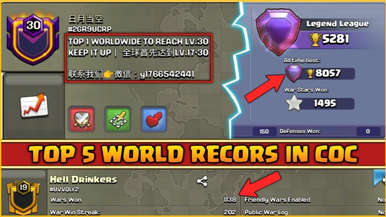 Top 5 World Records in Clash Of Clans Which Are Unbeatable || Coc World ...