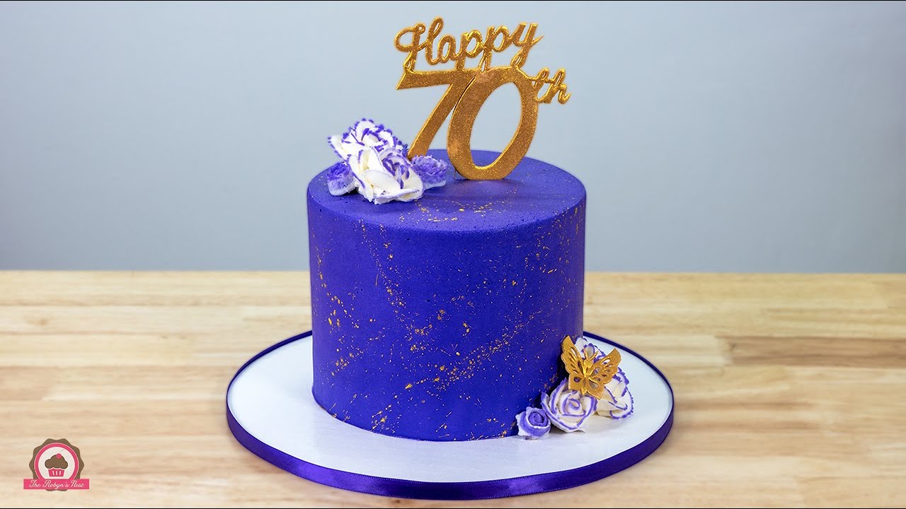 Gold Splatter Birthday Cake - YouTube