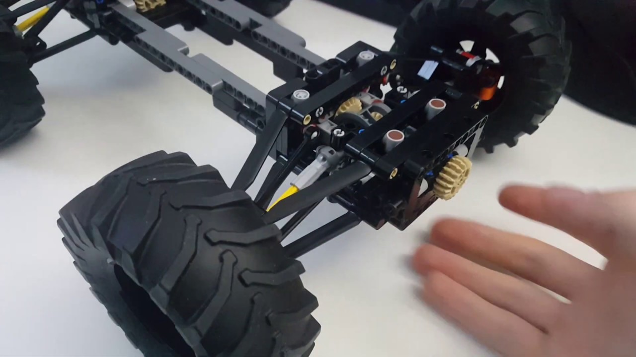 Lego Technic 4x4 chassis with pushrod suspension (concept) - YouTube
