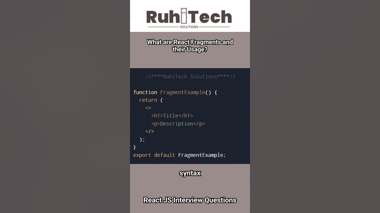 React Js React Fragments Reactjsinterviewquestions Reactjstutorial Reactjs Job Youtube